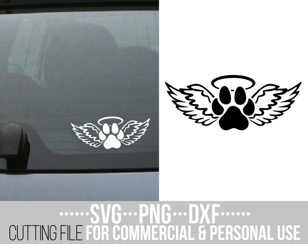 Angel Wings svg, Dog On Board svg, Pet Dog Memorial svg, Dog svg, Car ...