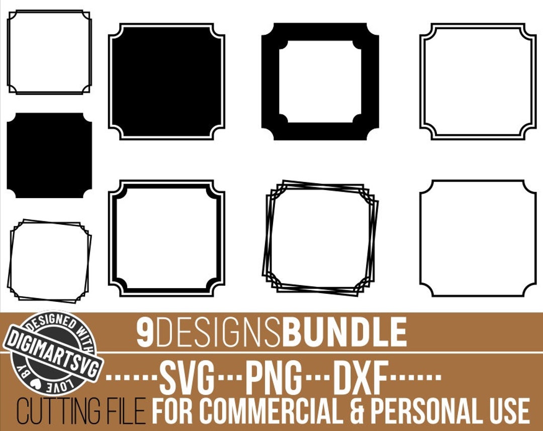 9x Square Frame Svg Bundle, Shape Svg, Wreath Svg, Frame Svg, Geometric ...