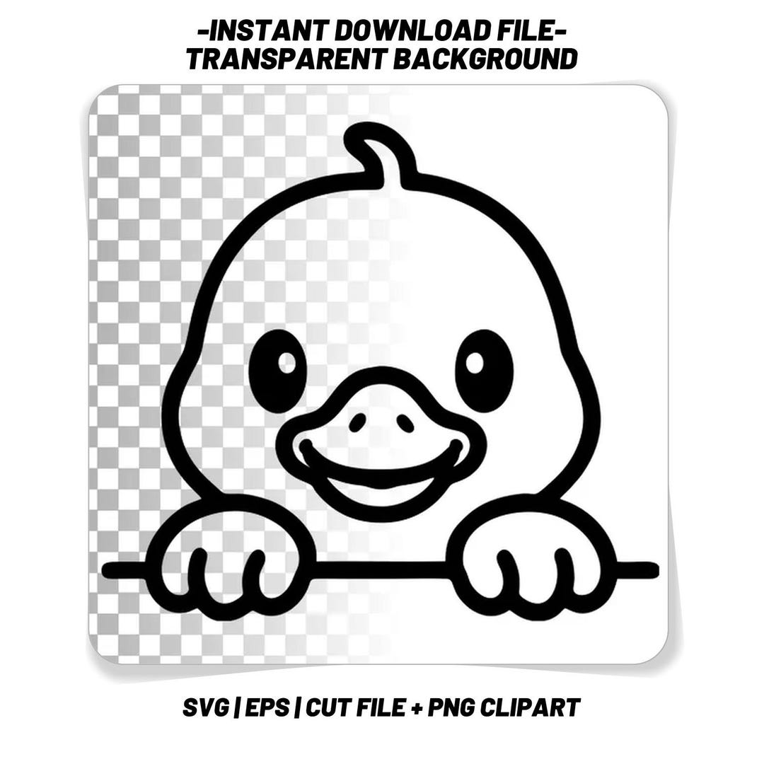 Peeking Duck SVG Cut File | Cute Duck Face Outline | Bird Window Decal ...