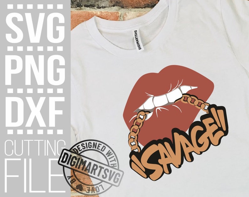 Savage Svg Gold Chain Svg Biting Lips Svg Afro Woman Black - Etsy