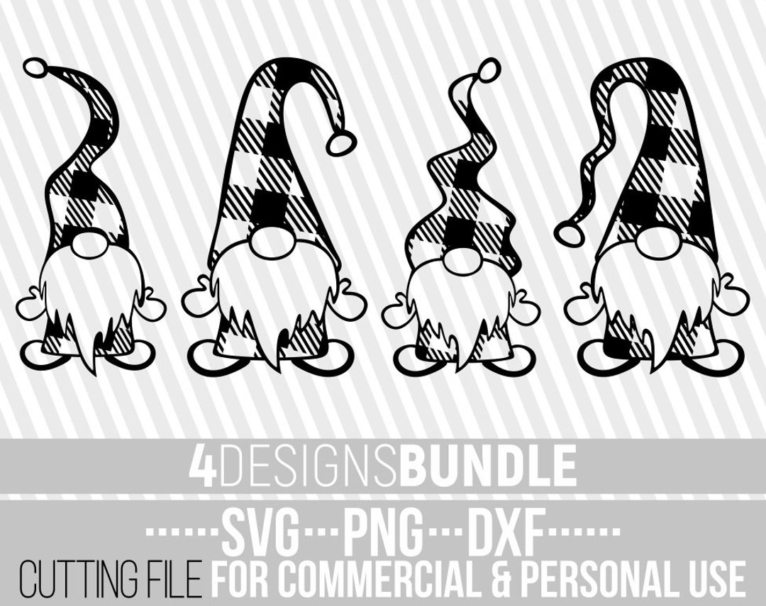 4x Fall Gnomes Bundle Svg, Christmas Svg, Plaid Pattern Svg, Fall ...