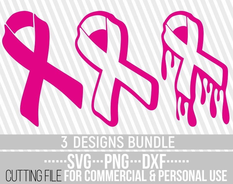 3x Pink Ribbon Bundle Svg Breast Cancer Wreath Cancer Sign | Etsy