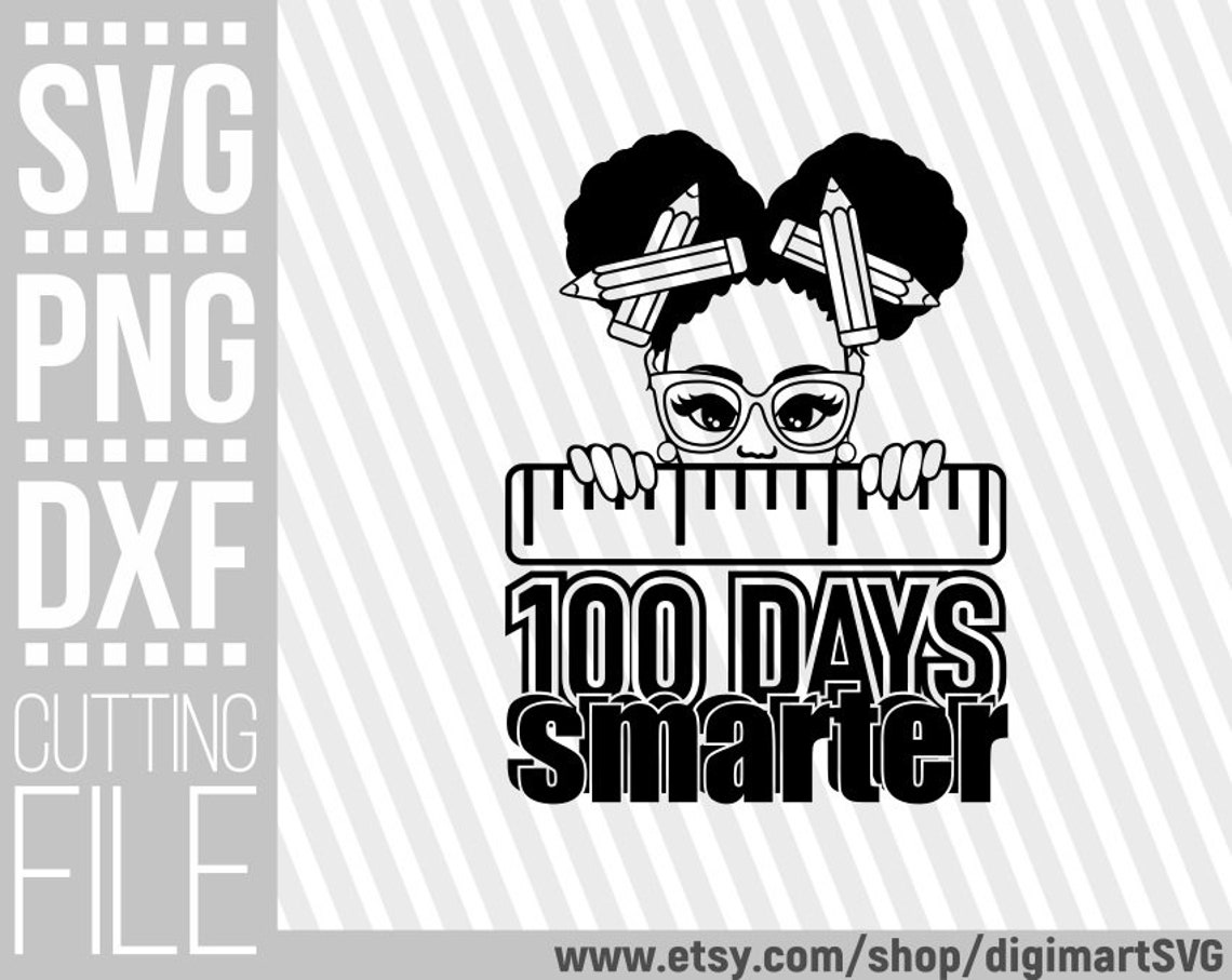 100 Days Smarter Svg Back to School Svg Afro Puffs Svg 100 - Etsy
