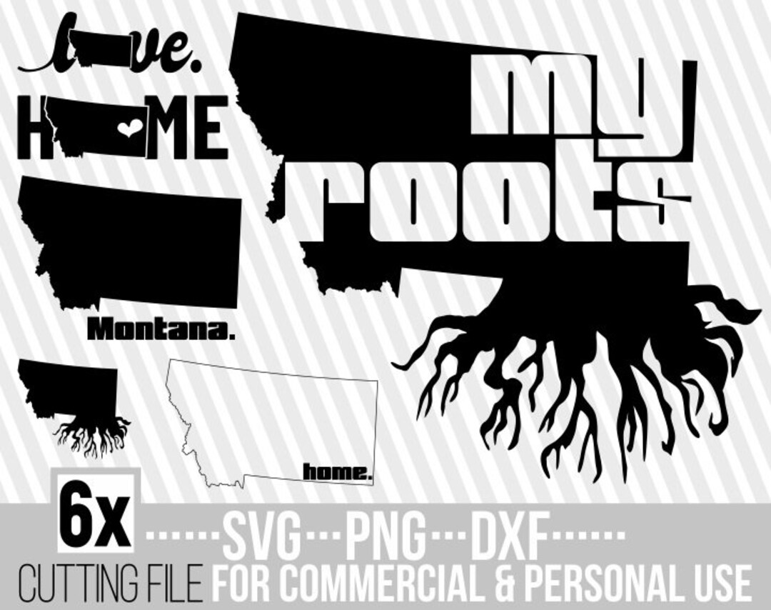 6x Montana State Bundle Svg, My Roots Svg, Montana Vector, State Svg ...
