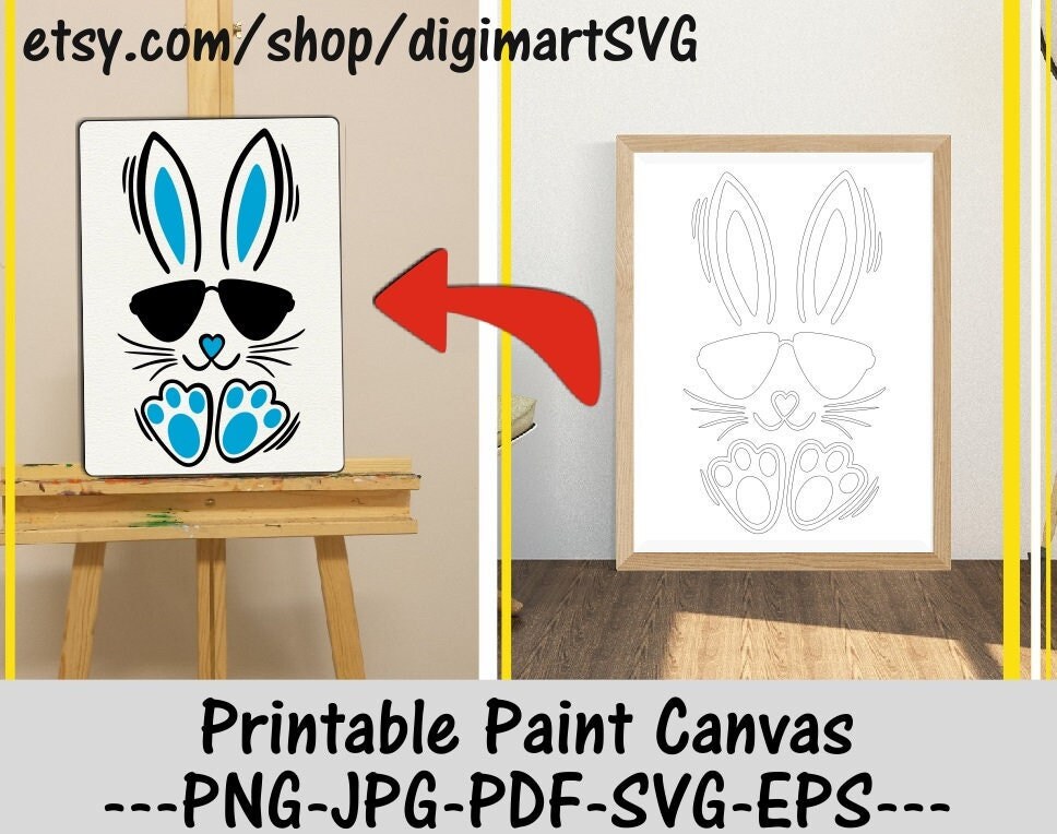 Spring Coloring Pages Bunny Svg Happy Easter Svg Printable - Etsy