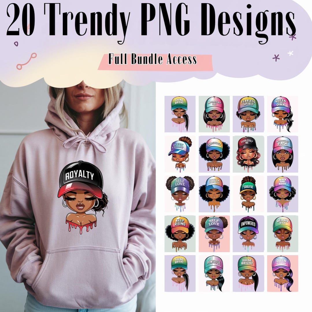 20x Black Woman PNG Bundle, Melanin PNG, Blessed, Dripping Clipart ...