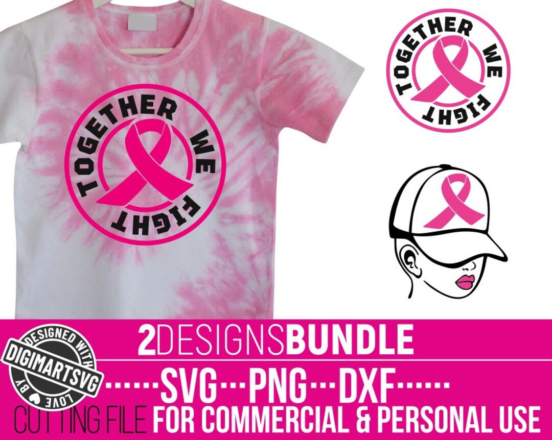 2x Breast Cancer Svg Bundle, Awareness Ribbon, Pink Ribbon Svg ...