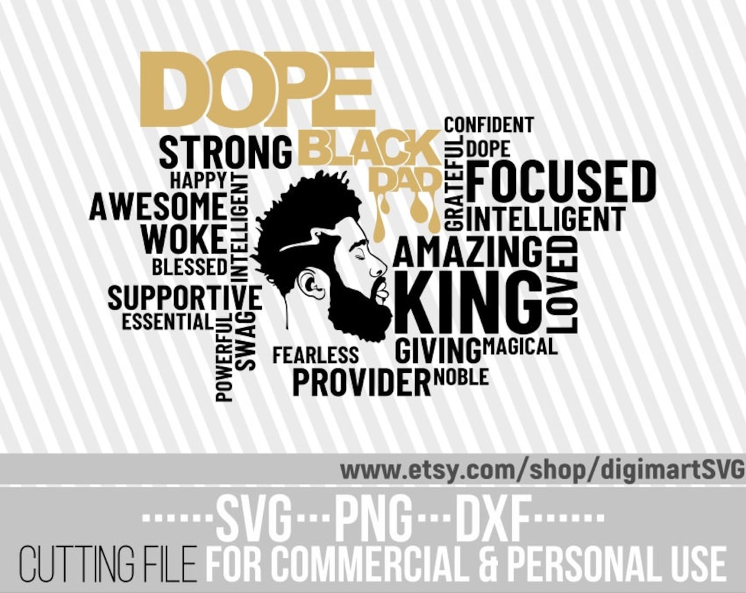 Dope Black King Svg, Fathers Day Svg, Black King Svg, Hero Svg, Beard ...