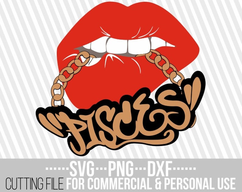 Pisces Svg, Gold Chain Svg, Biting Lips Svg, Zodiac Sign Svg, Horoscope ...