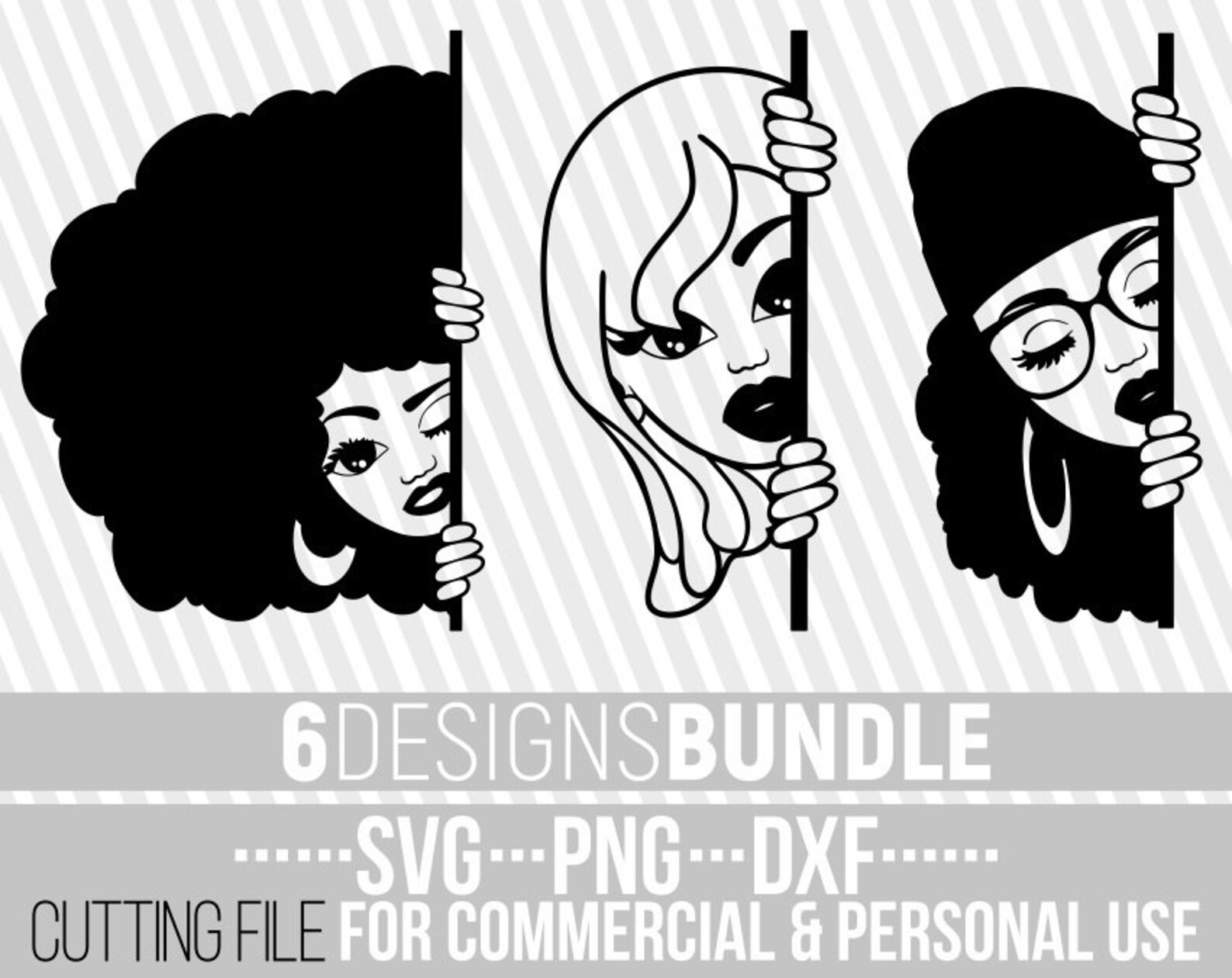 6x Peeking Girl Bundle Svg Unicorn Svg Melanin Svg Peek a - Etsy