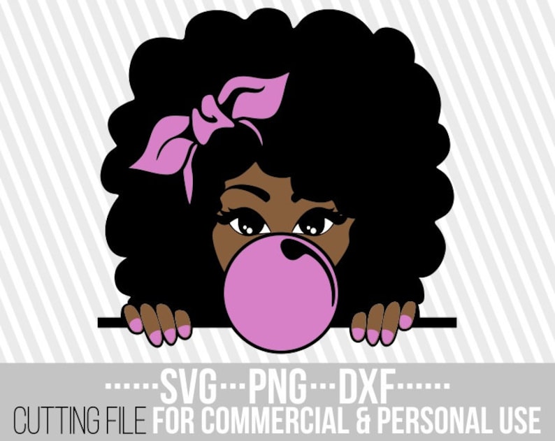 Peeking Afro Girl Svg, Natural Hair Svg, Layered, Hair Bow, Black Woman ...
