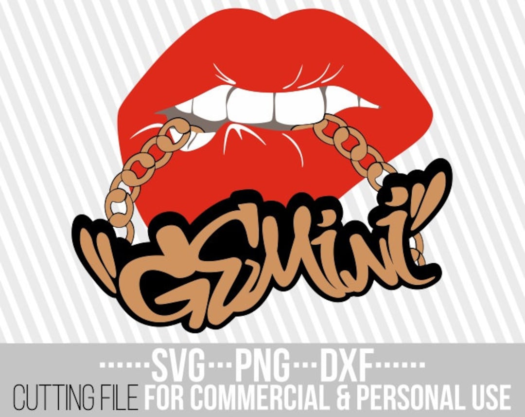 Gemini Svg, Gold Chain Svg, Biting Lips Svg, Zodiac Sign Svg, Horoscope ...