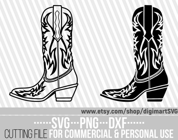 Cowboy Boots Svg Fashion Svg Western Boots Svg Cowgirl Svg - Etsy