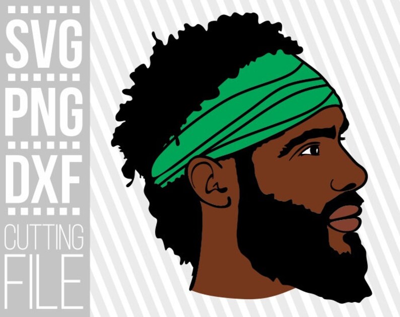 Black Man With Dreadlocks Svg Afro Man Beard Svg Headband Etsy