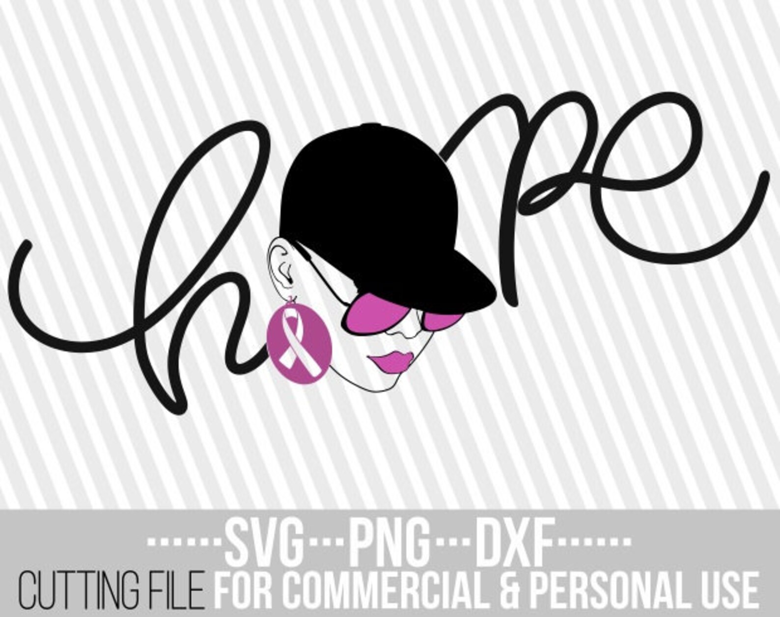 Hope Svg Breast Cancer Pink Ribbon Svg Awareness Ribbon | Etsy