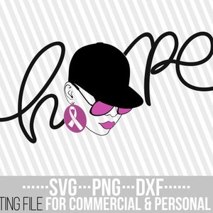 Hope Svg, Breast Cancer, Pink Ribbon Svg, Awareness Ribbon Svg, Bald ...
