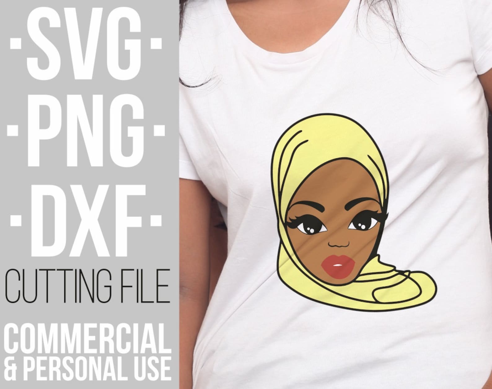 Muslim Afro Woman Svg Layered Svg Hijab Svg Arabic Svg | Etsy