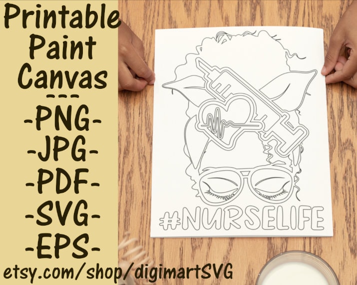 Afro Messy Bun Nurse Life Png Nurses Day Svg Nursing Svg Etsy