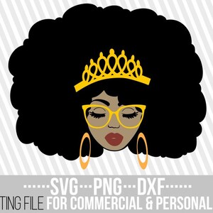 Beauty Black Queen Svg, Red Lips, Crown Clipart, Melanin, Afro Woman ...