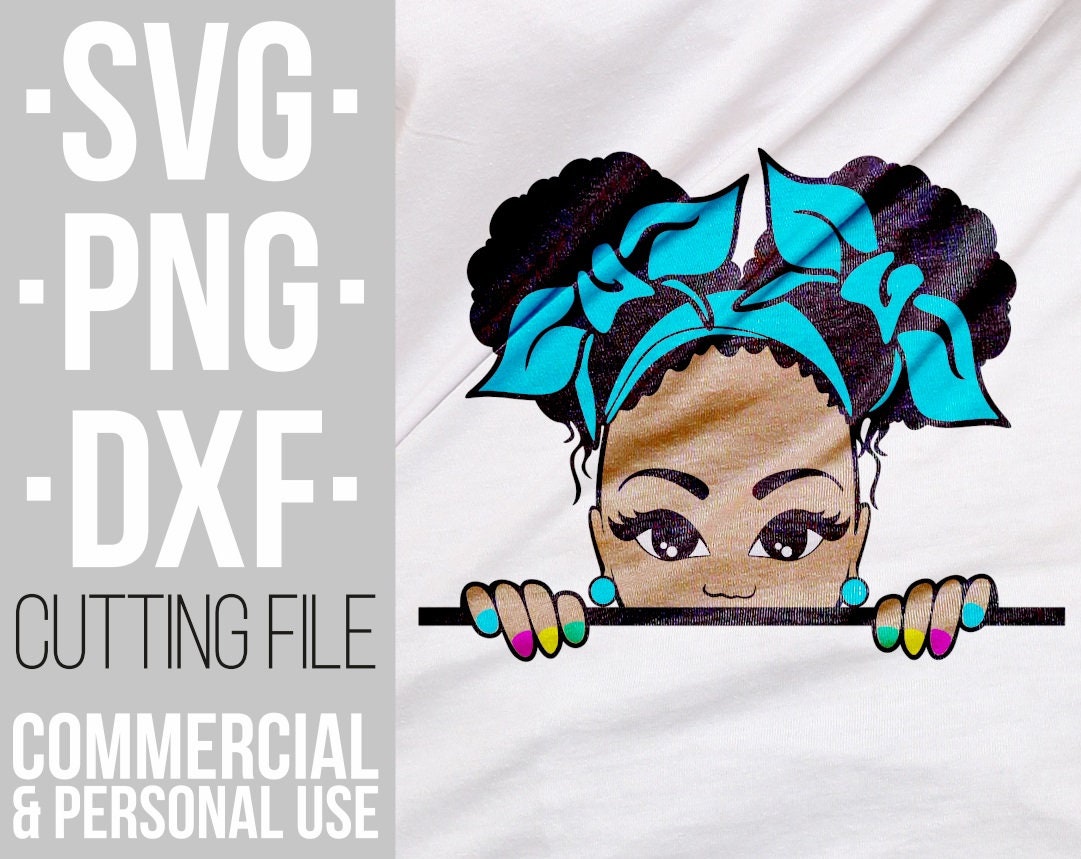 Pretty Peeking Afro Girl Svgnatural Hair Hair Bow Svg | Etsy
