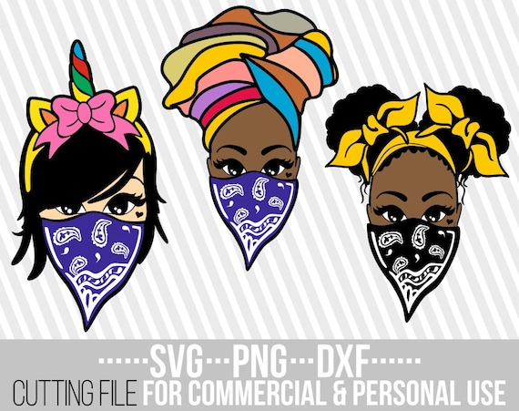 3x Woman with bandana bundle svg Melanin poppin Rap svg | Etsy