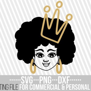 Black Princess Svg, Afro Woman Svg, Gold Crown, Black Girl Magic, Queen ...