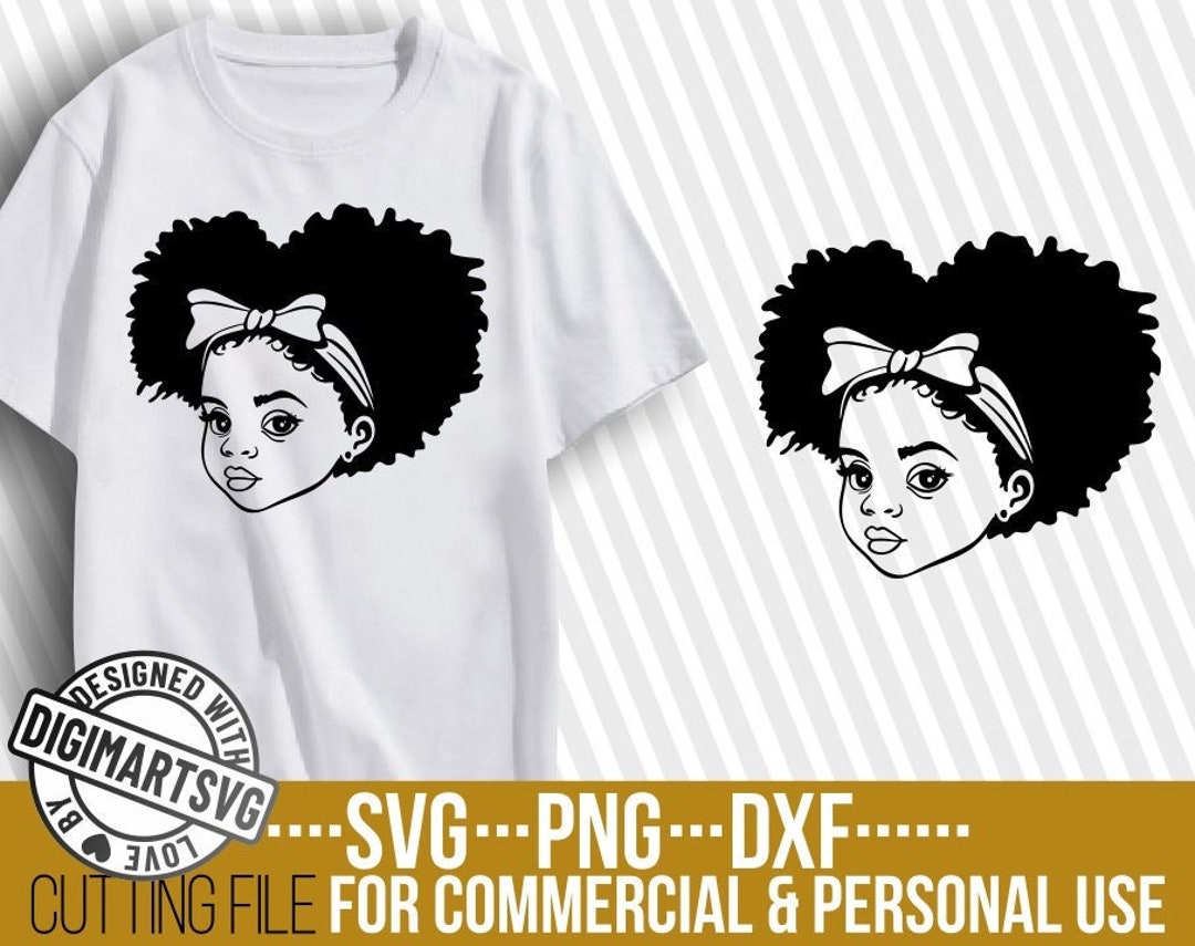 Cute Afro Girl Svg, Melanin Svg, Afro Puffs Svg, Natural Hair Svg ...