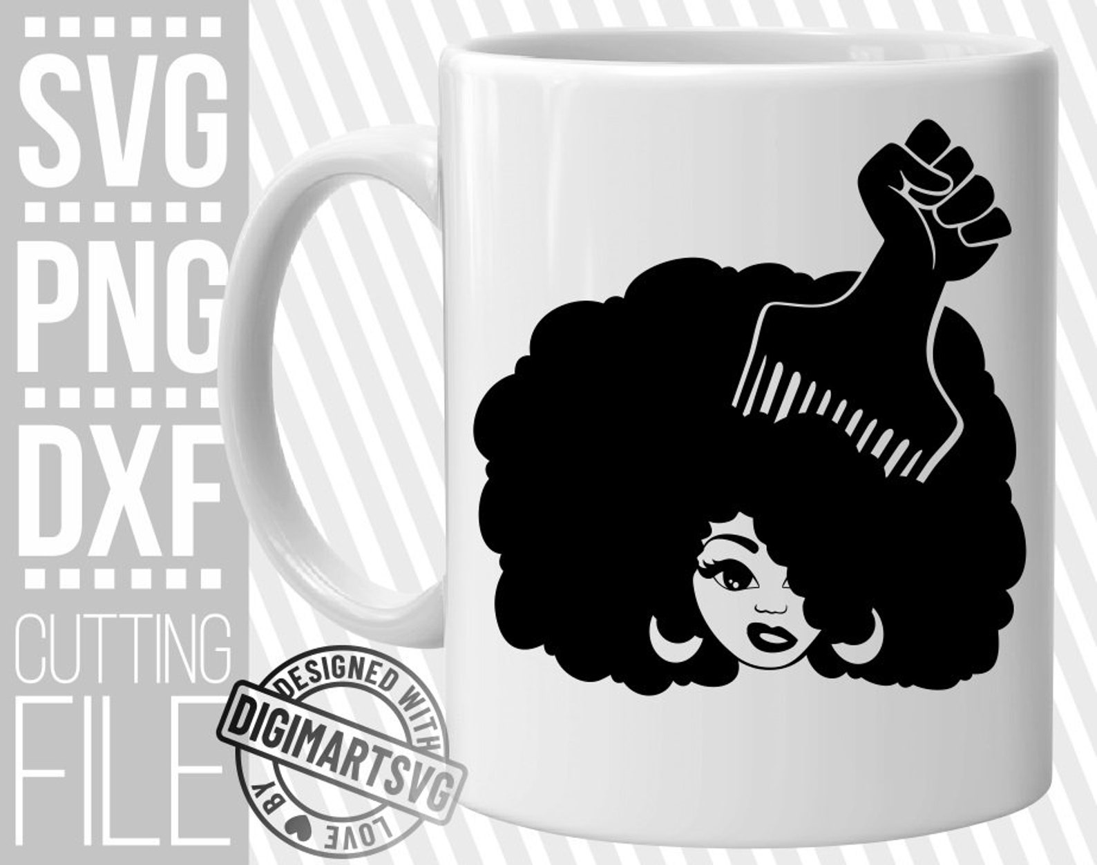 Black Woman With Hair Comb Svg Hairstyle Afro Hair Svg | Etsy