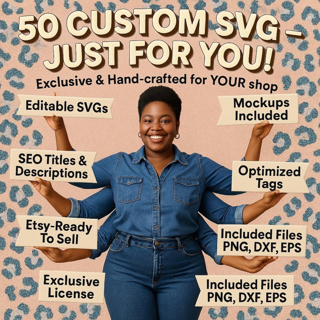 50 Custom SVG Bundle | Exclusive Hand-drawn Designs + Png, Dxf, Eps ...