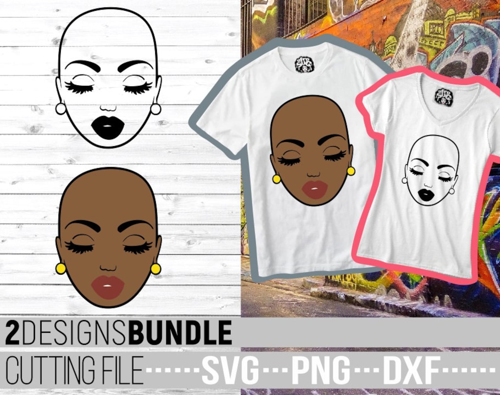 Amazing Bald Woman Svg, Black Girl Svg, Afro Girl , Earrings Svg, File ...