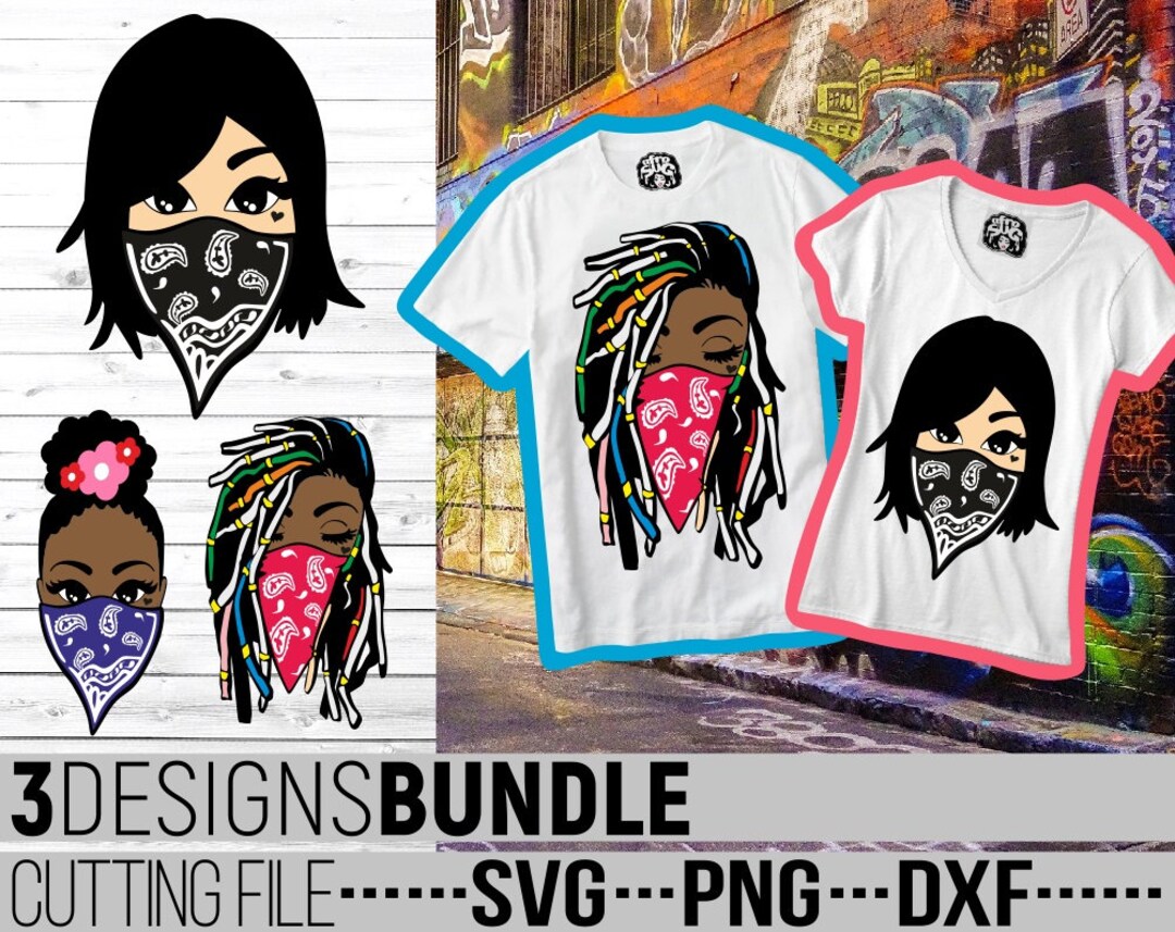 3x Woman With Bandana Bundle Svg, Melanin Poppin, Rap Svg, Savage Svg ...