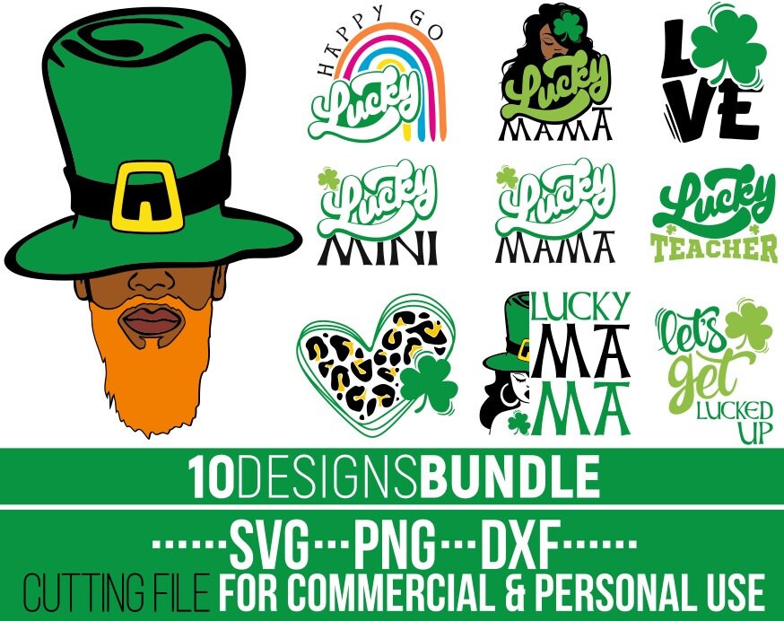 10x St Patricks Day Svg Bundle Leprechaun Svg Clovers Svg - Etsy