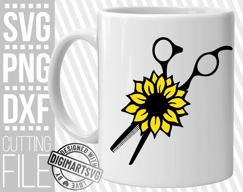 Scissors With Sunflower Svg Flower Svg Hair Stylist Svg - Etsy