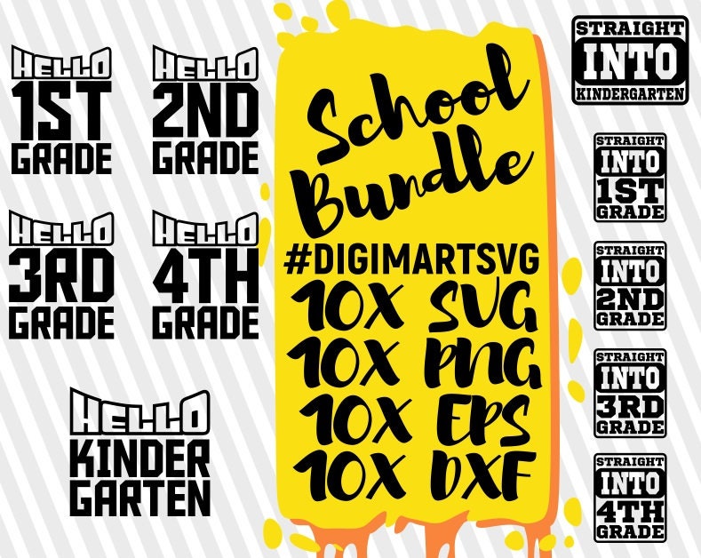 School Svg Bundle Straight Into School svg Kindergarten svg | Etsy