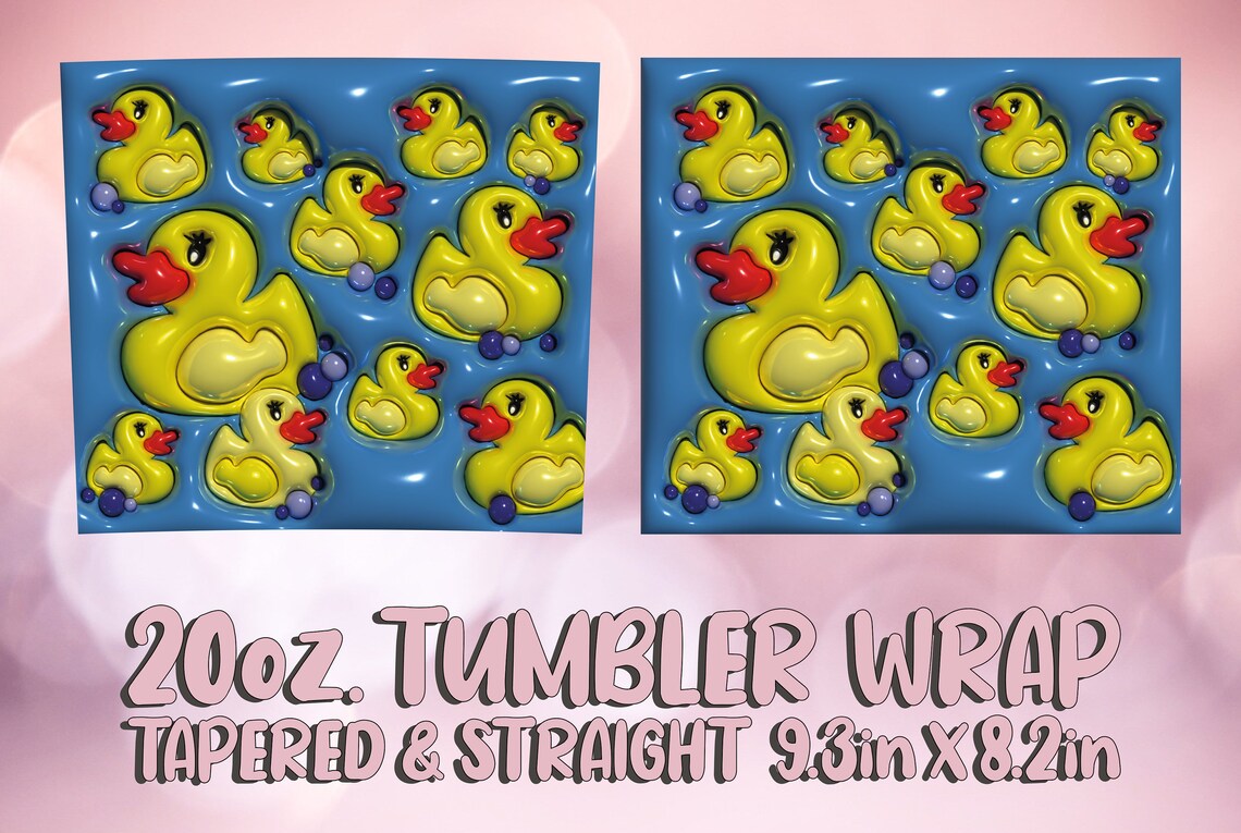 3D Duck Inflated Puff Tumbler PNG, Inflated Tumbler Wrap, Bubble Wrap ...