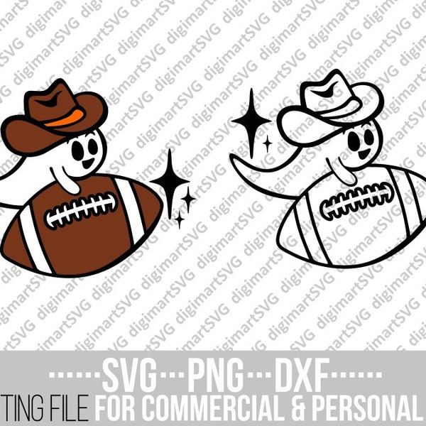Ghost With Football Svg - Etsy
