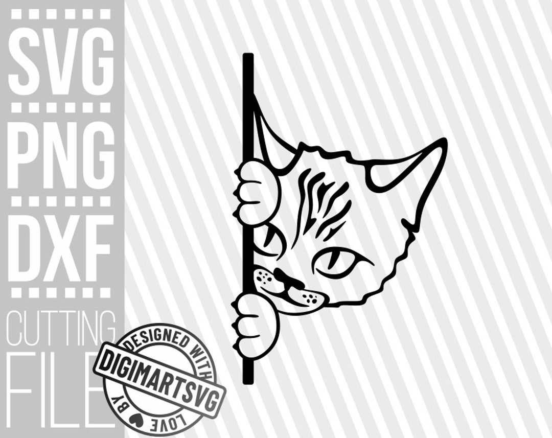 Peeking Cat Svg, Cat Split Monogram Svg, Feline Svg, Cat Lover Svg ...