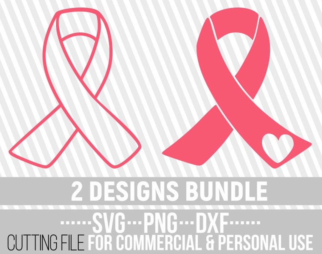 2x Pink Ribbon Svg, Breast Cancer, Fight Cancer Svg, Awareness Ribbon ...
