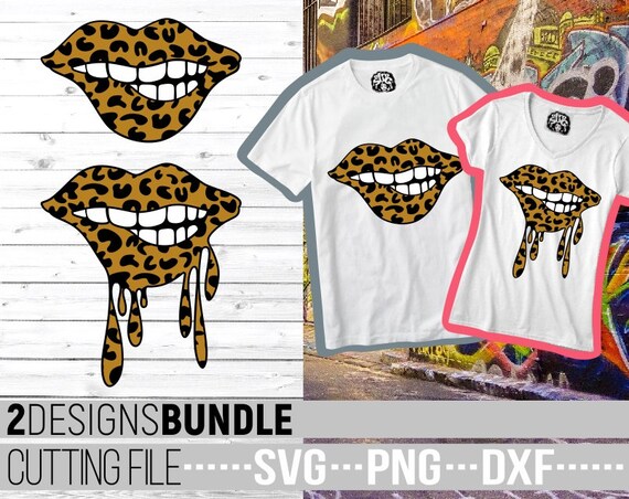 2x Leopard Lips Designs Bundle svg Lips Leopard Prints Afro | Etsy