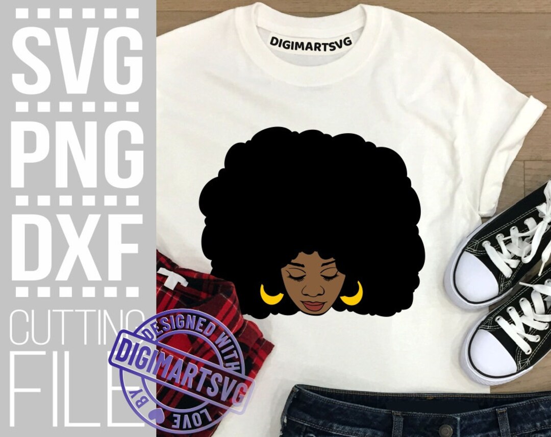 Pretty Black Woman Svg Hairstyle Svg Afro Hair Svg Melanin - Etsy