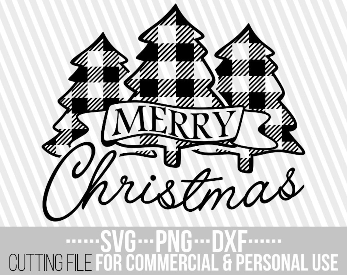 Merry Christmas, Christmas Tree Svg, Christmas Svg, Holiday, Buffalo ...