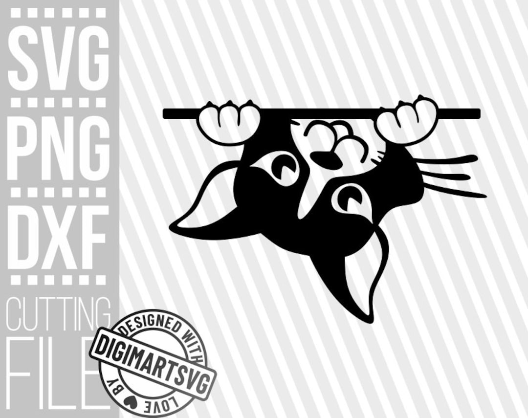 Cute Peeking Cat Svg, Black Cat Svg, Cat Split Monogram Svg, Feline Svg ...