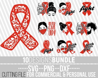 Red Ribbon Week Svg | Etsy