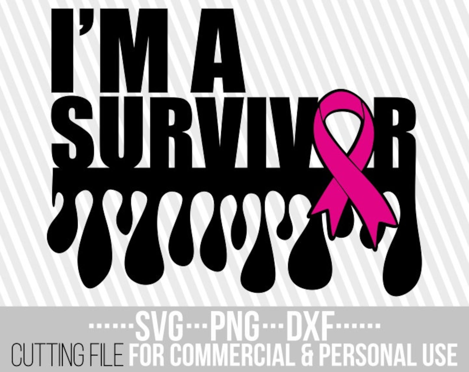 I'm a Survivor Svg Breast Cancerpink Ribbon Svg Cancer - Etsy
