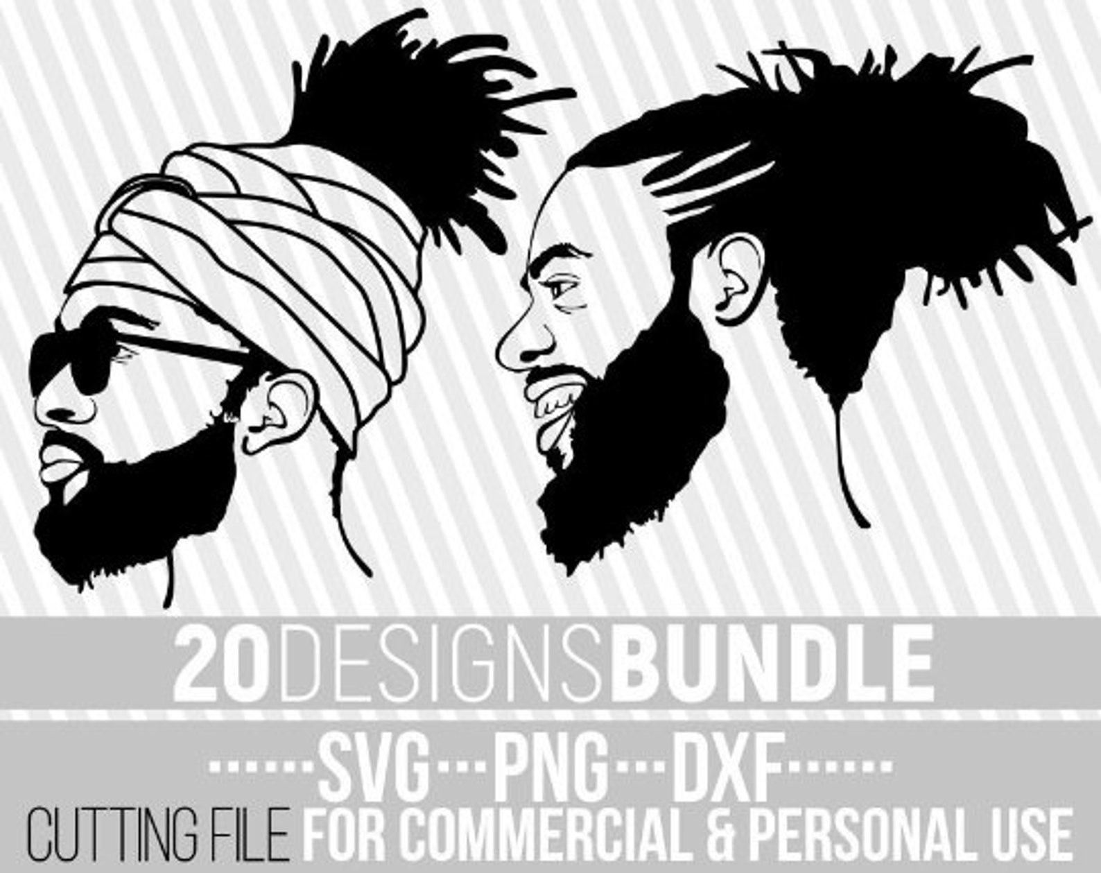 20x Black Man Bundle Svg Afro Man Svg Hairstyle Svg Black Etsy