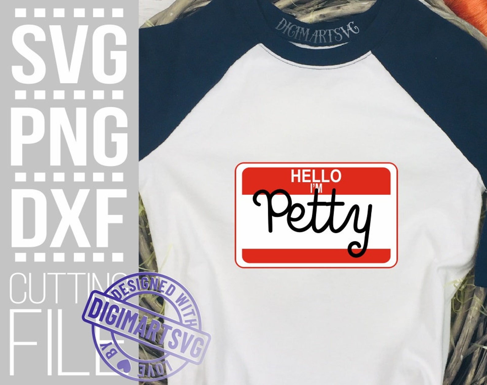 Hello I'm Petty Svg Name Badge Svg Custom Label Svgmy - Etsy
