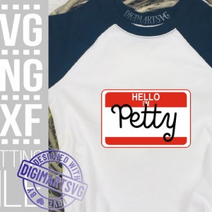 Hello I'm Petty Svg, Name Badge Svg, Custom Label Svg,my Name is , Afro ...