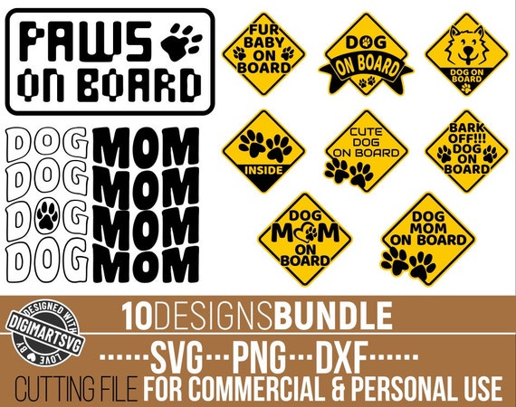 Dog on Board Svg Bundle Dog Svg Love Dog Paws Svg Car - Etsy Australia