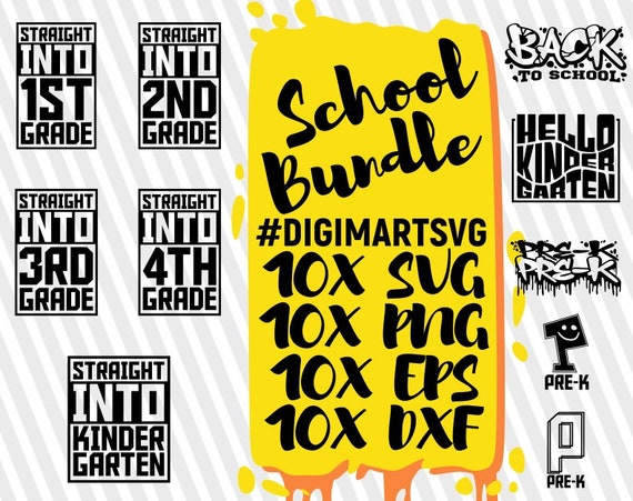 10x School Svg Bundle Teacher Svg Pre-k Svg Hello - Etsy