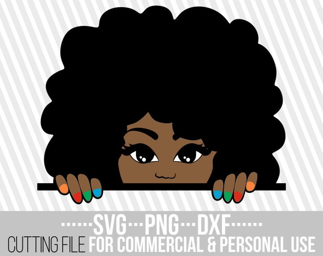 Peeking Afro Girl Svg, Natural Hair Svg, Beauty Eyes, Melanin, Black ...